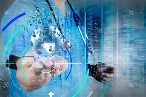 以网络图为理念把握世界的智慧医生的双重曝光素材 花瓣网