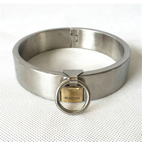 New Stainless Steel Neck Ring Posture Collar Necklet With Lock Restraint Bondage Adult Bdsm Sex