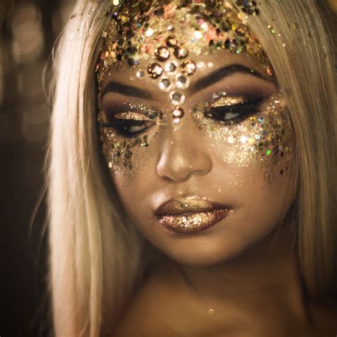 Gold Glitter Makeup Festival Makeup Inspiration