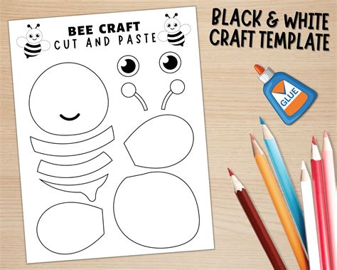 Bee Craft Printable Template Spring Activities Bee Coloring Page