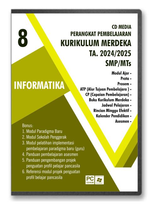 Cd Perangkat Modul Ajar Kurikulum Merdeka Kumer Informatika Kelas 8 Smp Mts Ta 24 25 Lazada