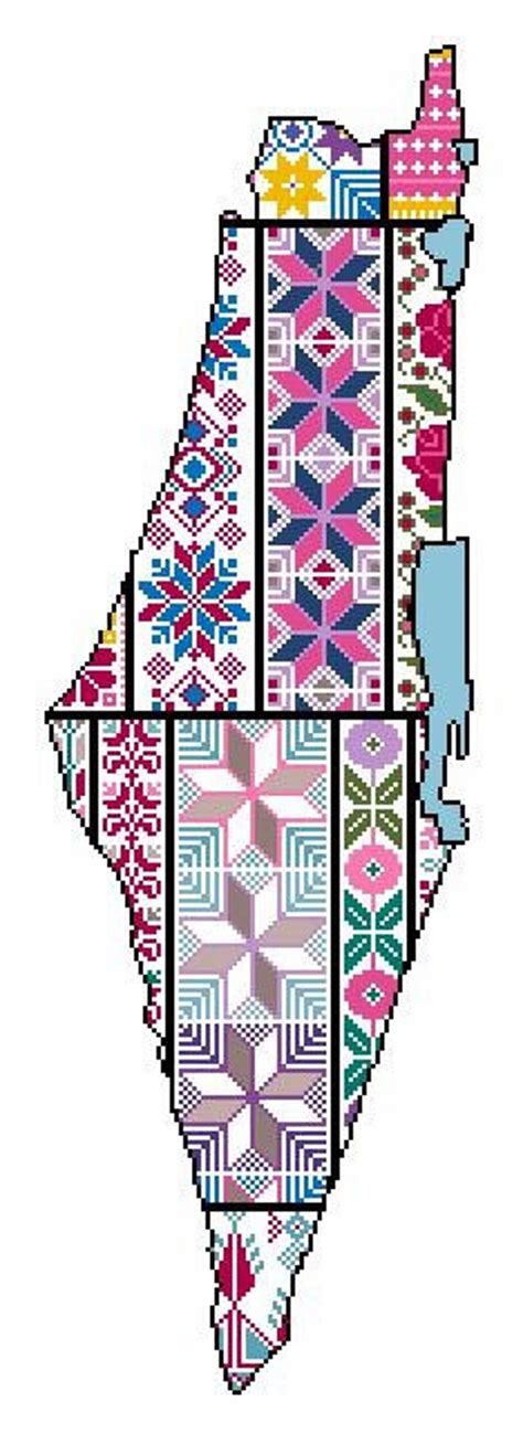 Tatreez Palestinian Map Design 2 Etsy