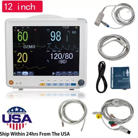 Portable Medical Patient Monitor Vital Sign Icu Ccu Ecg Nibp Resp Temp