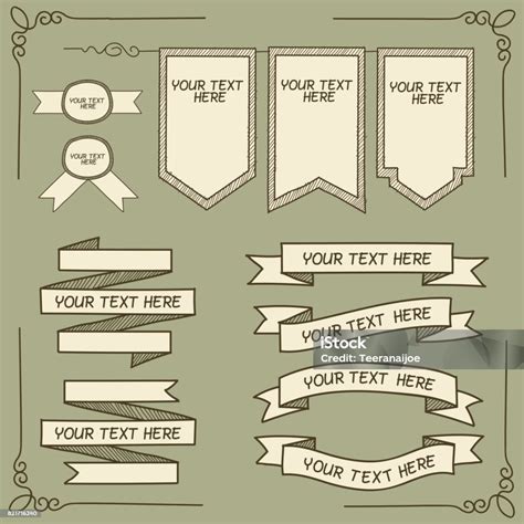 손이 그린된 배너 및 태그 아이콘 캡션 벡터 일러스트입니다 가격에 대한 스톡 벡터 아트 및 기타 이미지 가격 개념 고풍