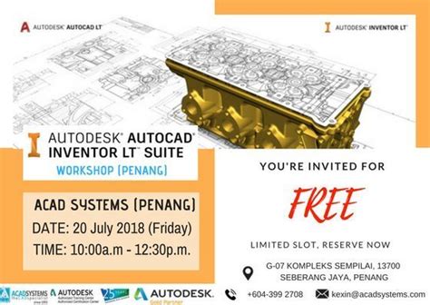 Autodesk Inventor Lt Suite Free Workshop Acad Systems Autodesk Gold Partner Training