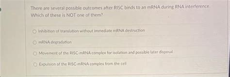 Solved There Are Several Possible Outcomes After RISC Binds Chegg Com