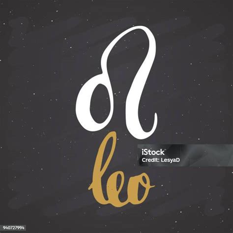 조디악 기호 레오와 글자입니다 손 그려진된 별자리 점성술 기호 그런 지 질감 디자인 활판 인쇄 인쇄 칠판 배경 그림을 벡터