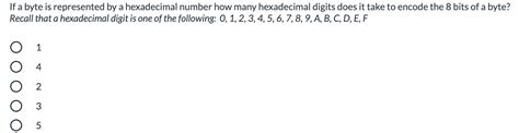 solved if a byte is represented by a hexadecimal number how