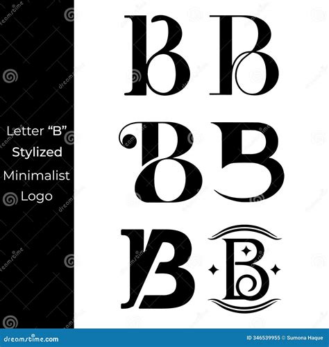 Ornate Stylized Letter B Logo Designs On A Solid White Color Background