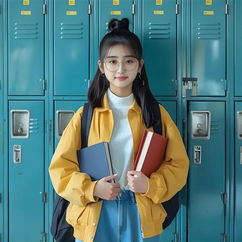 Download Ai Generated Girl Lockers Royalty Free Stock Illustration