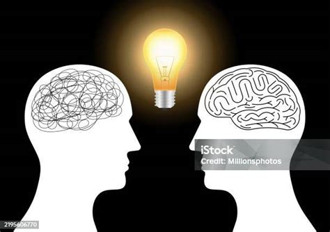 혼란스러운 생각을 가진 인간의 머리 정신 건강 우울증 및 불안의 개념 개념에 대한 스톡 벡터 아트 및 기타 이미지 개념 걱정하는 건강관리와 의술 Istock