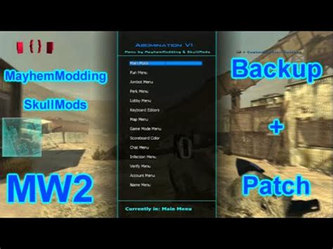 Mw2 CFG Menu Patch Backup Abomination V1 YouTube