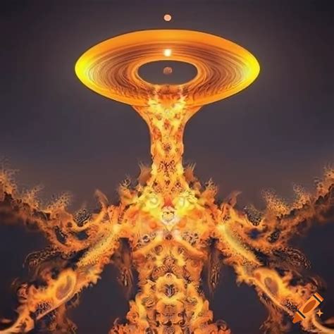 Orange Aether Elemental Power Creating An Avatar With A Crown Of