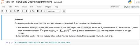 Solved Jupyter Cecs 229 Coding Assignment 6 Autosaved