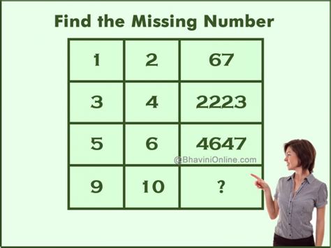 find the missing number in the given table