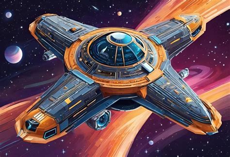Ai Generated Illustration Of A Spacecraft Navigating Through The Cosmos In An Interplanetary