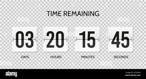 Countdown Flip Clock Counter Mechanical Banner Realistic Scoreboard Or Flipboard Stock Vector