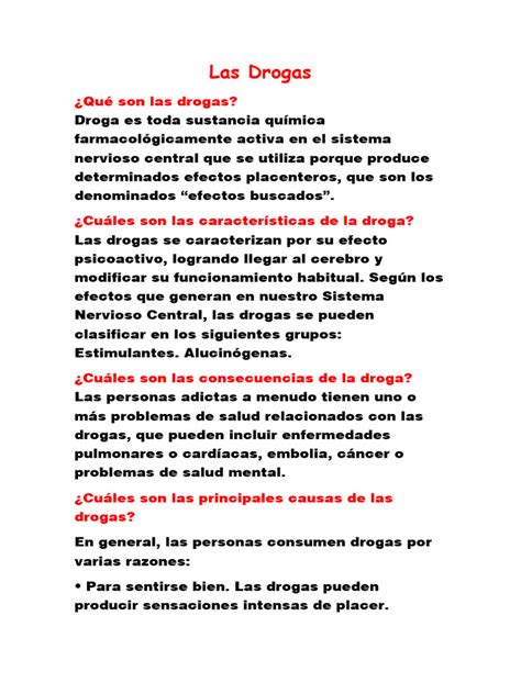 Las Drogas Pdf Drogas Farmacología