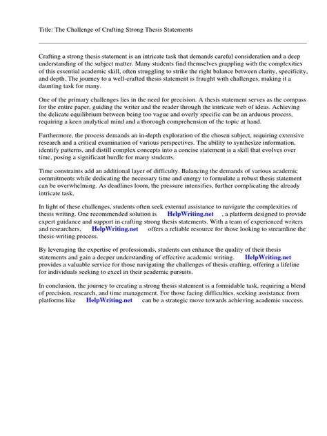 How To Write Strong Thesis Statements Pdf Essays Thesis