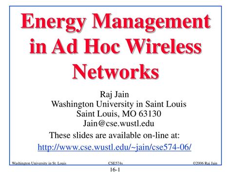 Ppt Energy Management In Ad Hoc Wireless Networks Powerpoint