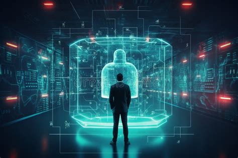 Concept Of Cyber Security Awareness Vs Hacker And Ai Stock Illustration Illustration Of Science