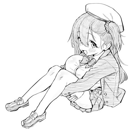 Original Highres 1girl Asymmetrical Hair Blazer Blush Bow Bowtie