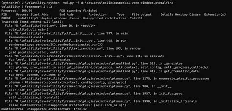 Volatility3 Plugins Windows Ptenum Unsupported Architecture Intel32 · Issue 2 · F Block
