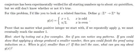 solved 2 the collatz conjecture let f z be the function