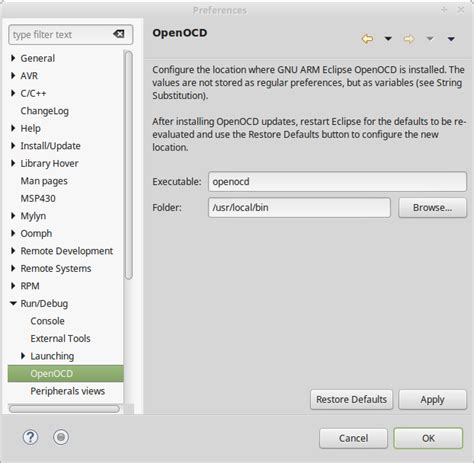 penggunaan eclipse neon sebagai ide untuk mikrokontroler stm32 tinker