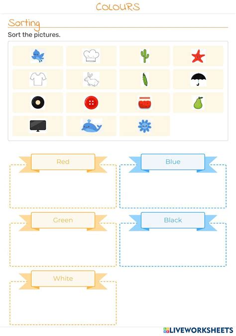 Colours Sorting Live Worksheets