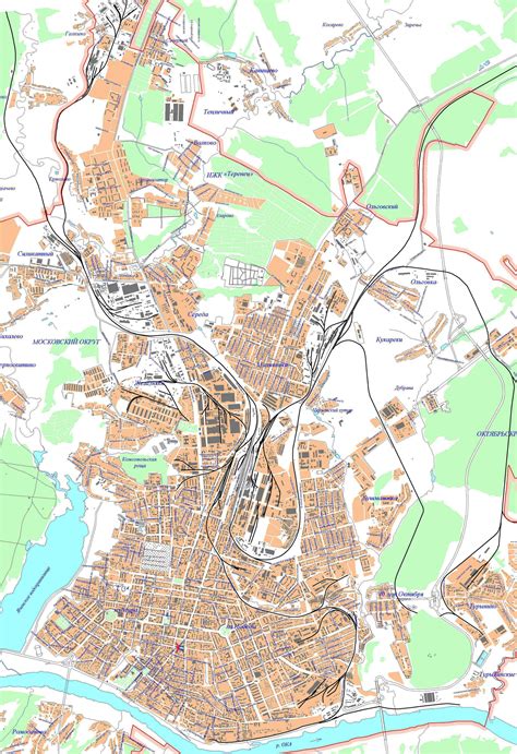 Большая подробная карта Калуги с домами Карта Калуги с домами Raster Maps Карты всего мира