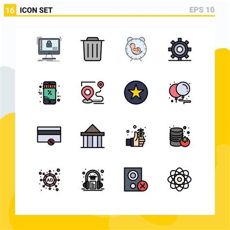 Modern Set Of 16 Flat Color Filled Lines Pictograph Of Programing