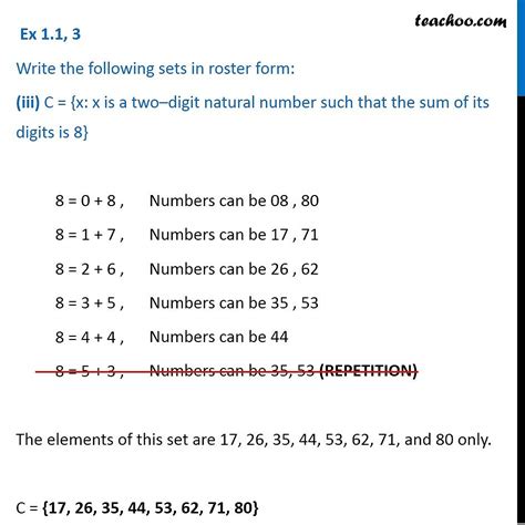 Ex Write Sets In Roster Form I A X X Is An