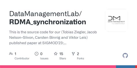 GitHub DataManagementLab RDMA Synchronization This Is The Source Code For Our Tobias Ziegler