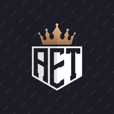 Premium Vector Luxury Aet Logo With Crown Elegant Initials Aet Letter