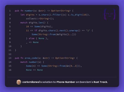 Carlomilanesis Solution For Phone Number In Rust On Exercism