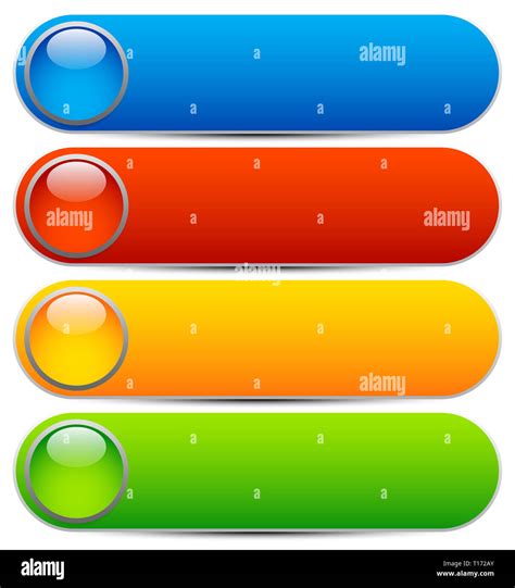 Glossy Buttons Banners Rounded Rectangle Shapes Colorful Vector Design Elements Blank