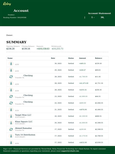 Bobby Greene Relay Card Statement Pdf Financial Services Banking