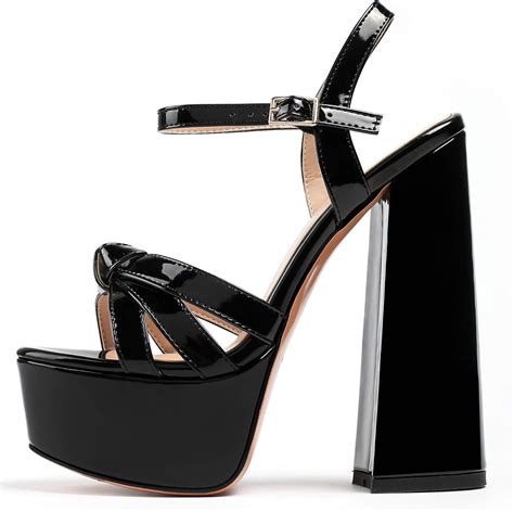 Black Platform Open Heels Telegraph