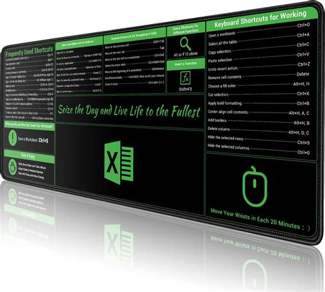 Amazon Com FZGuides Large Excel Shortcut Mouse Pad With Guide Extended Office Desk Mat With