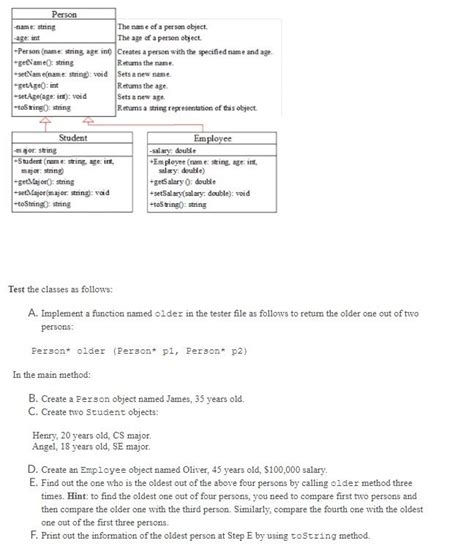Solved Person Name String The Name Of A Person Object