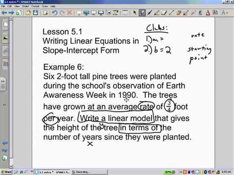 Y Intercept Problems