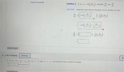 Solved Video Exampled Example 3 If Fxysin5y4x