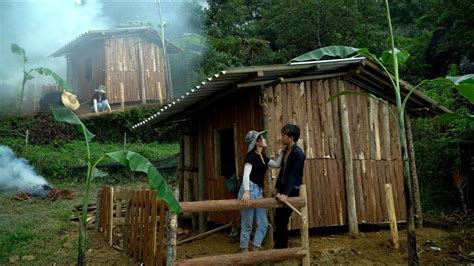 Building A Wooden Cabin A Shelter Babe Couple Build Life YouTube