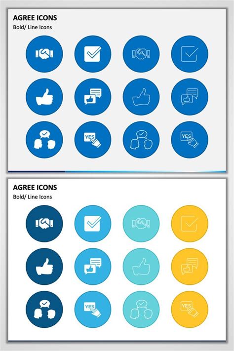 Agree Icons PPT Presentation Design Template Ppt Design Powerpoint Icon Camera Icon Types Of