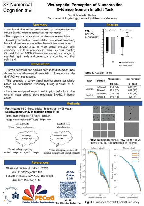 Pdf Visuospatial Perception Of Numerosities Evidence From An Implicit Task