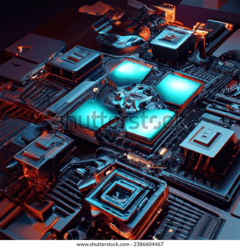 3d Illustration 4 Multicore Processors On Ai Generated Image 2386604467