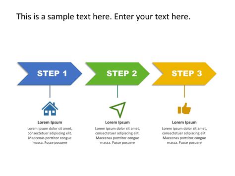 Colorful Arrow Process Steps With Icons Slide Template