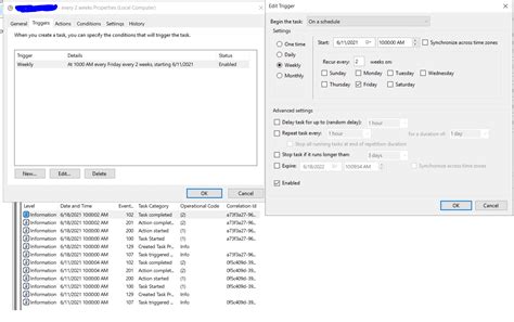 Task Scheduler Server 2019 Runs Tasks Every Week Instead Of Every