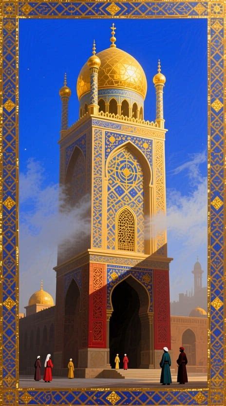Free Golden Persian Tower Photo Tower Minaret Persian Download At